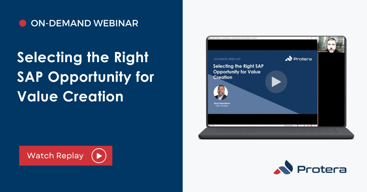 25-Minute Webcast: Selecting the Right SAP Opportunity for Value Creation